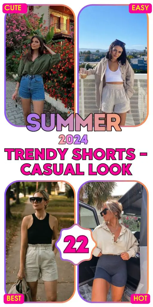 Trendy Summer Shorts 2024: 22 Ideas for Casual Look Outfits