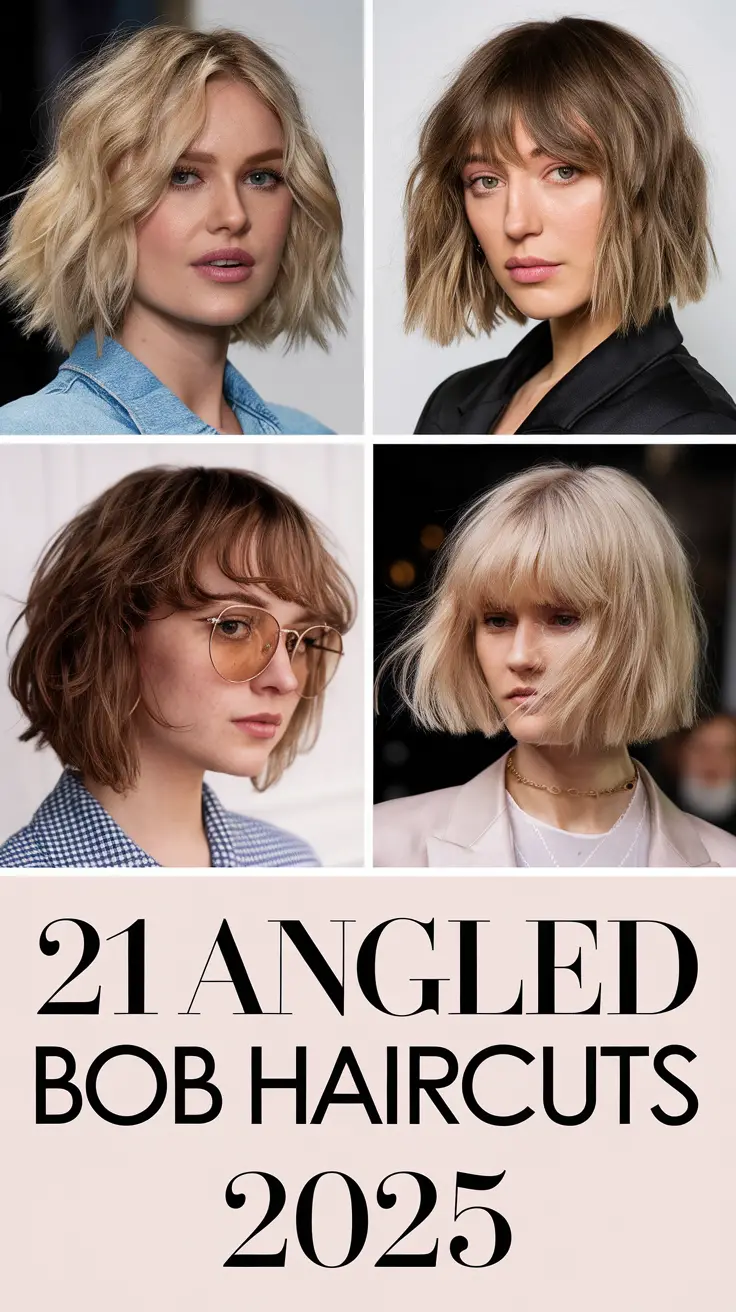 Angled Bob Haircuts 2025: Short, Medium, Long Styles for Fine, Thick ...