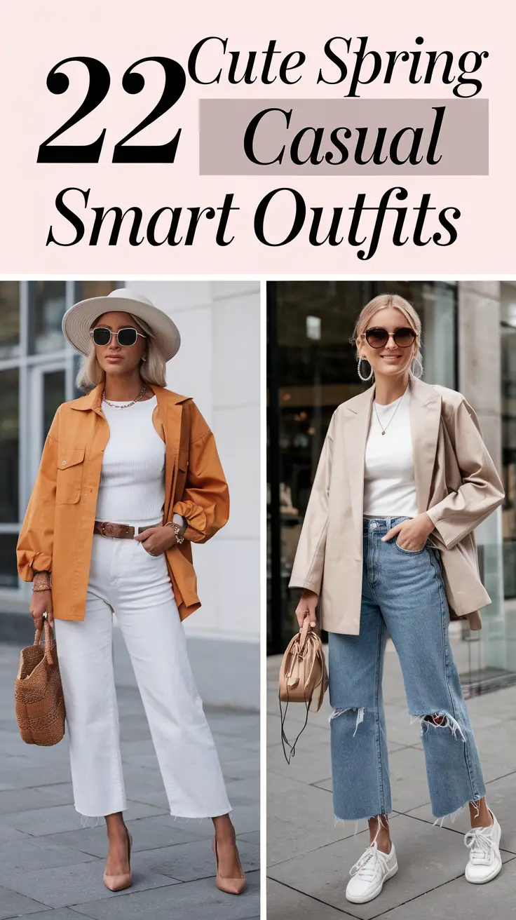 22 Cute Spring Casual Smart Outfits 2025 for Women: Classy Chic Ideas ...