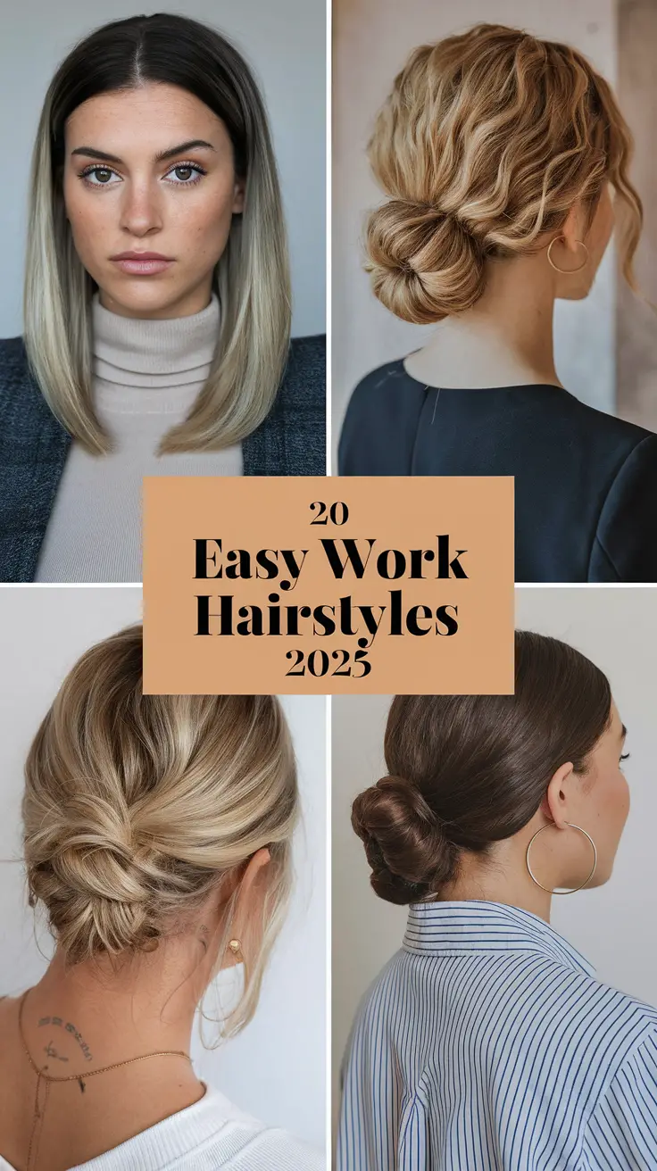 Easy Work Hairstyles 2025: 20 Ideas for Medium, Short, and Long Hair