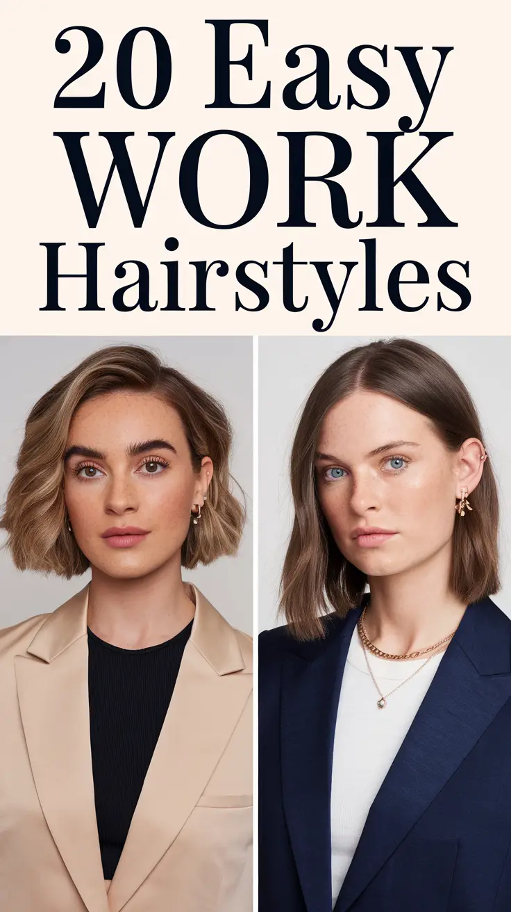 Easy Work Hairstyles 2025: 20 Ideas for Medium, Short, and Long Hair