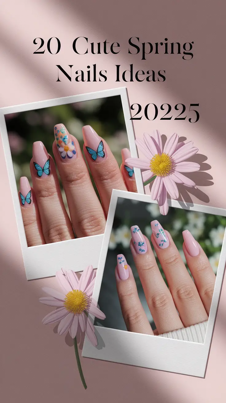 20 Cute Spring Nails Ideas 2025 – Trendy Designs, Pastel, Ombre, French ...