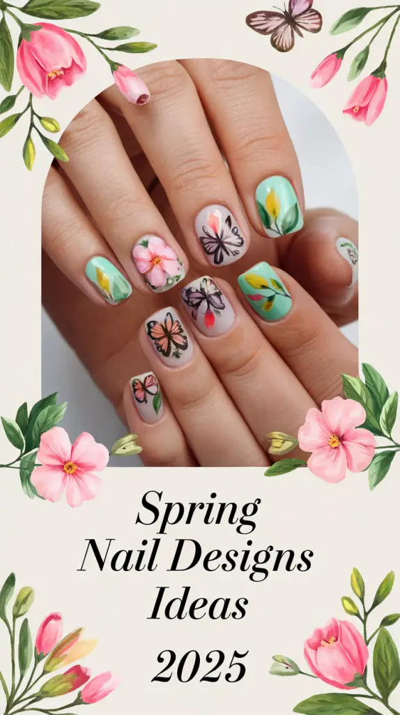 22 Stunning Spring Nail Designs Ideas 2025 – Trendy Short Gel, Acrylic ...