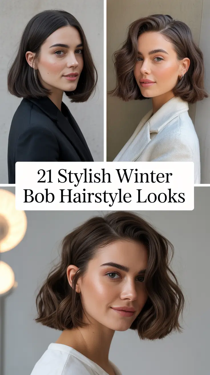 Stylish Winter 2025–2026 Bob Hairstyles – Brown & Pixie Trends