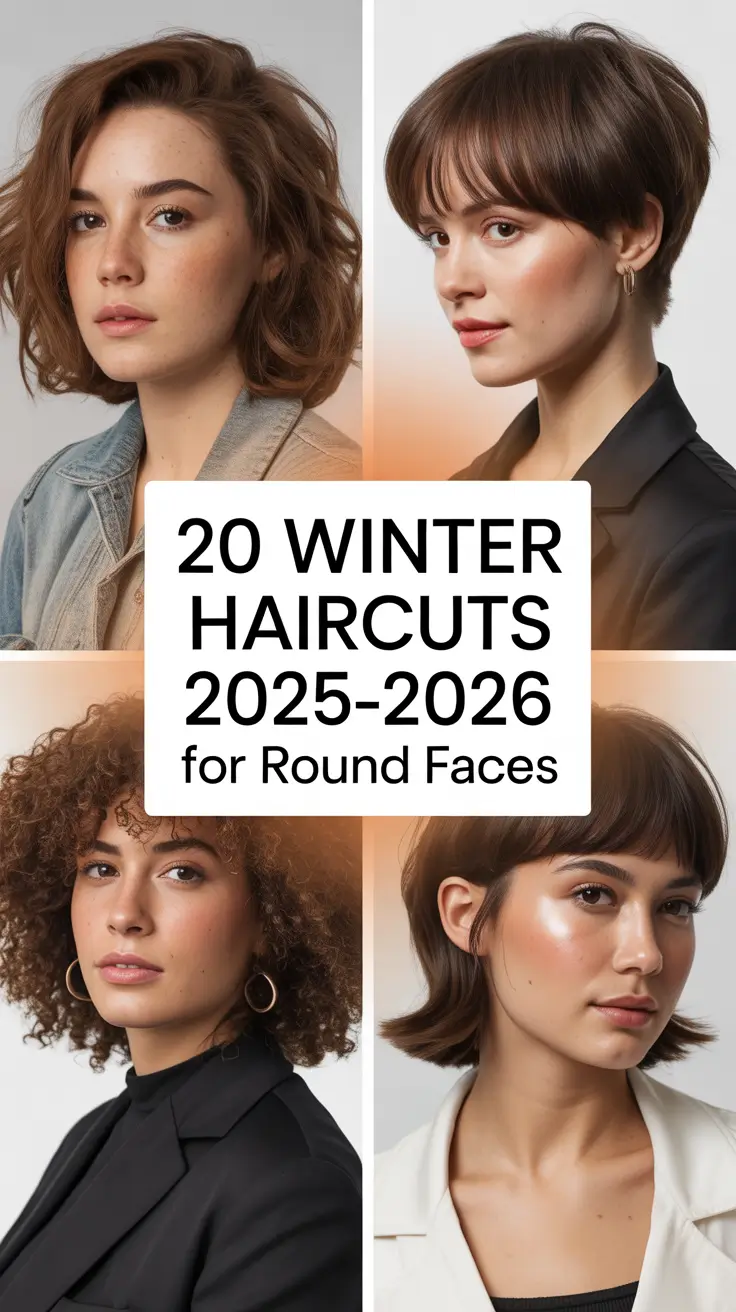 Winter Haircuts 2025–2026 for Round Faces | Medium & Long Trends