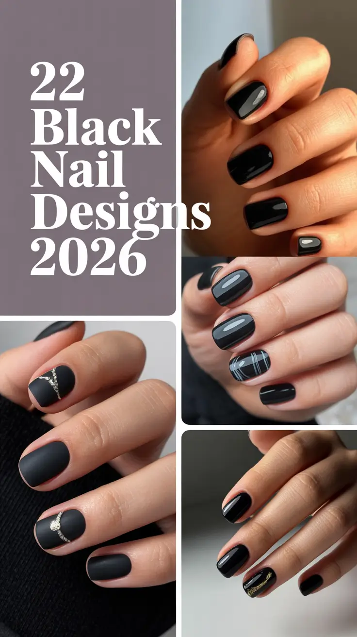 Black Nail Designs 2026 - Trendy & Classy Nail Ideas for Inspiration