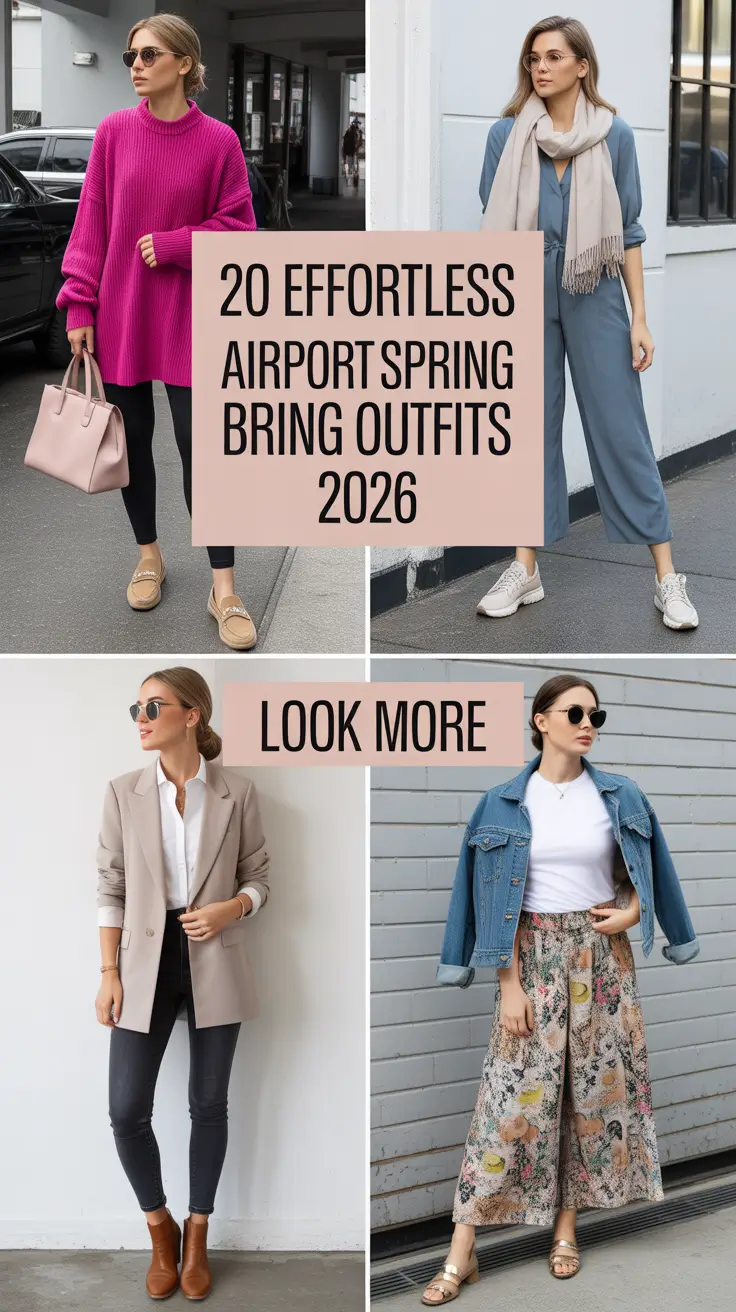 Effortless Airport Spring Outfits 2026 – Chic & Comfy Casual Travel ...